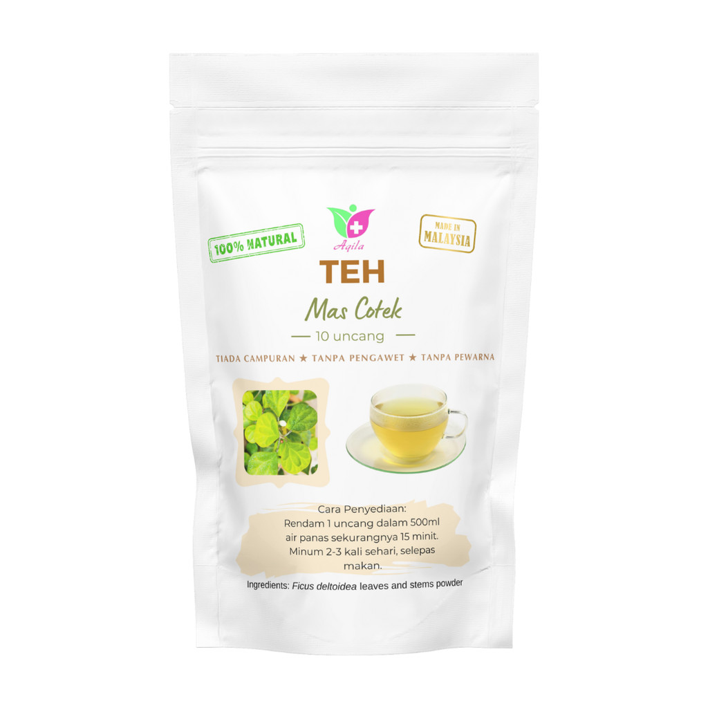 Teh Mas Cotek by Aqila (10 uncang) | Ficus deltoidea | Pure 100% Mas ...