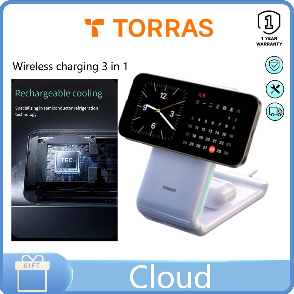 TORRAS Cloud 3-in-1 wireless magnetic charger | Shopee Malaysia