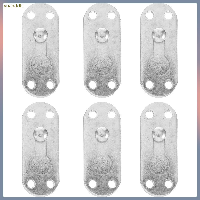 6 Sets Hinge Bed Frame Brackets Furniture Rail Fittings Hanging ...