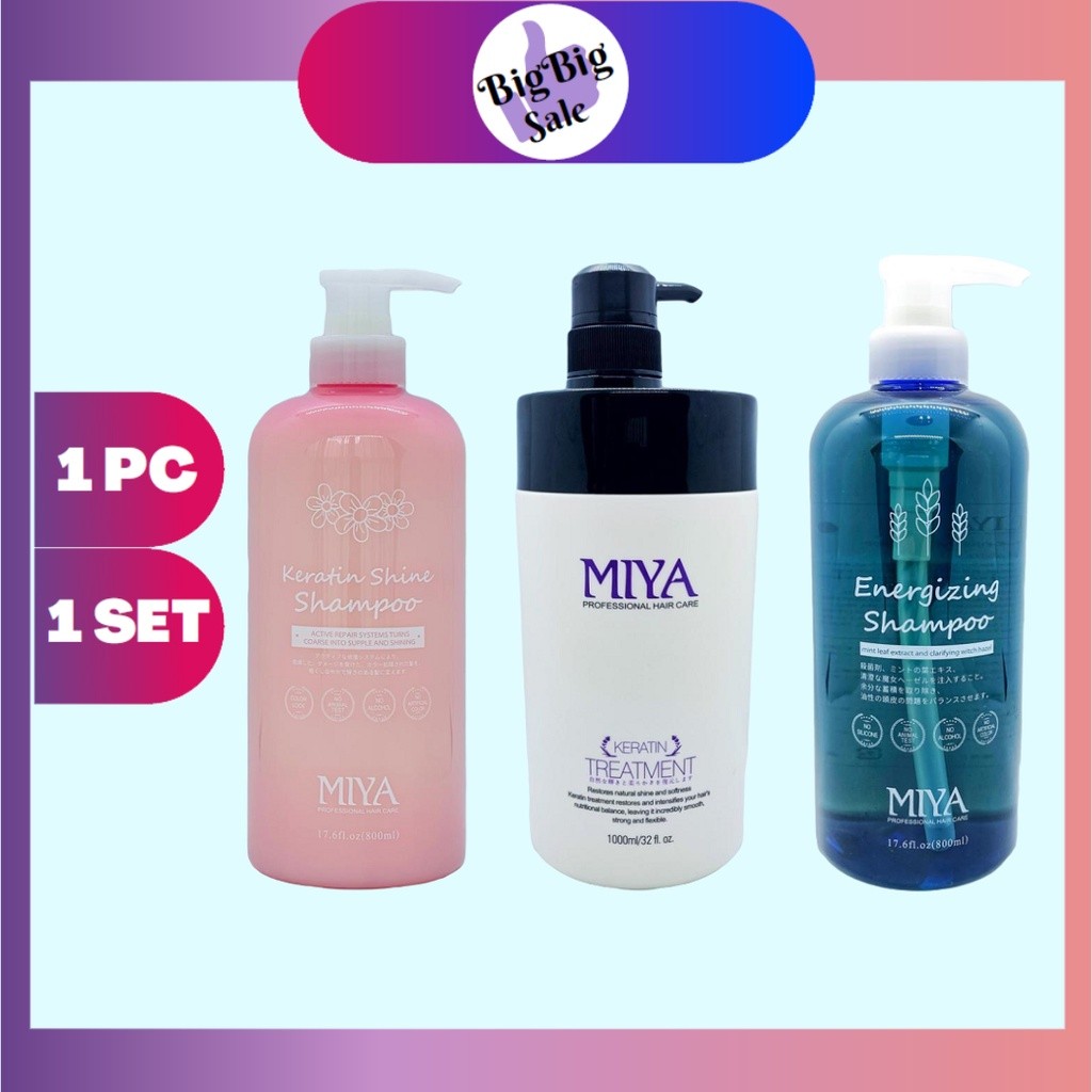 Miya Professional Keratin Shine Shampoo 800ml / Miya Energising Shampoo 800ml / Miya Keratin ...