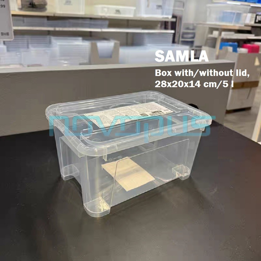 NOVO Small Transparent Storage Box 28x19x14 cm/5 l with/without Lid ...