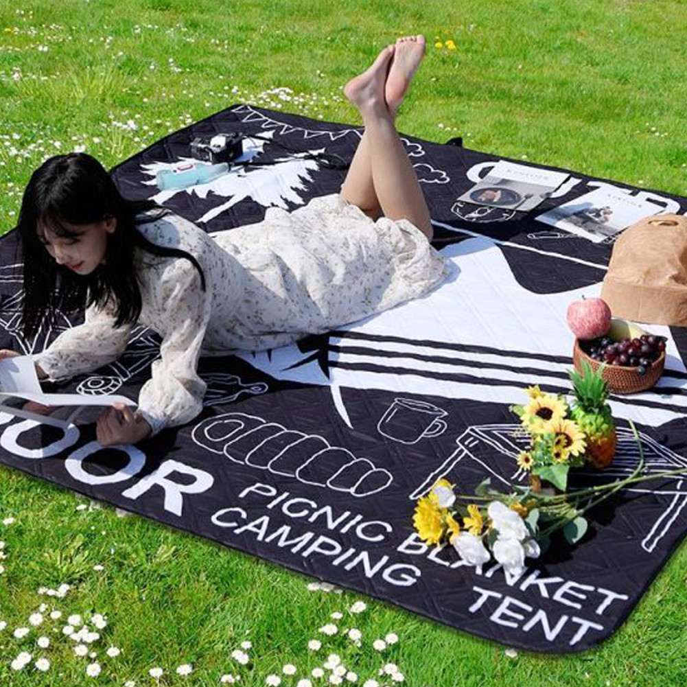 Ultrasonic Picnic Mat Waterproof Outdoor Pad for Camping Tent (Black ...
