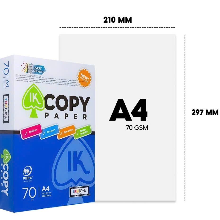 Ream of A4 70 gsm IK Copy paper (500 sheets) - Imported from Indonesia ...