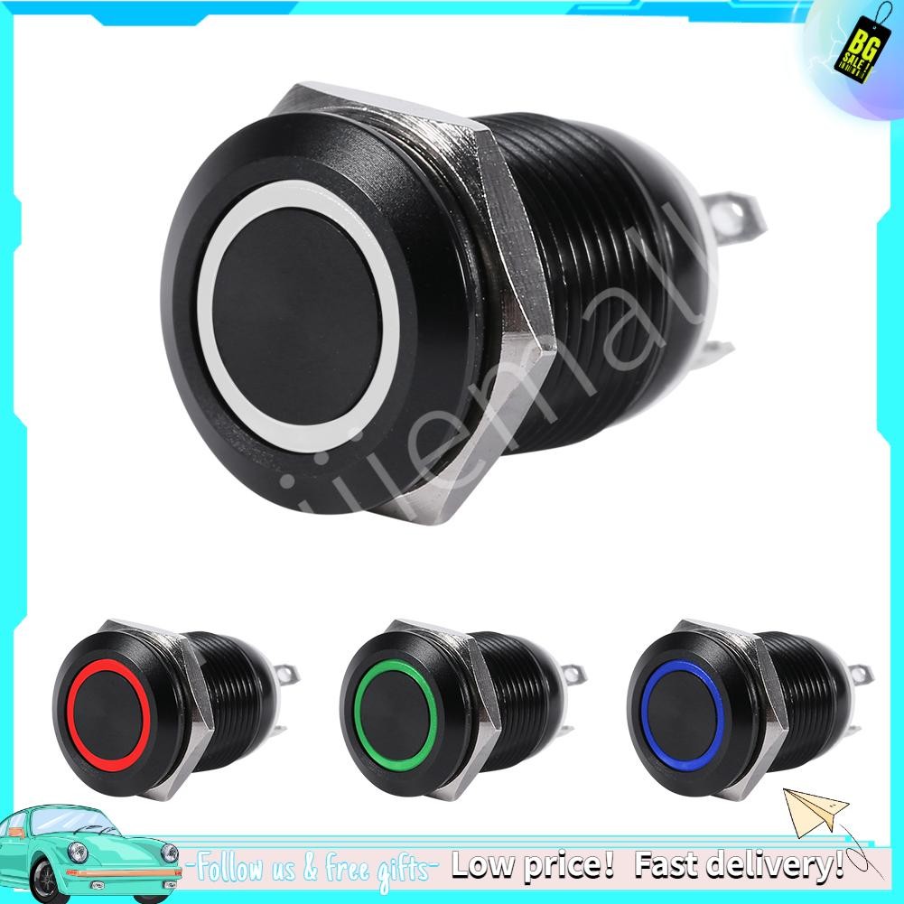 Haijiemall LED Push Button Switch - Car 12mm Waterproof Light Momentary ...