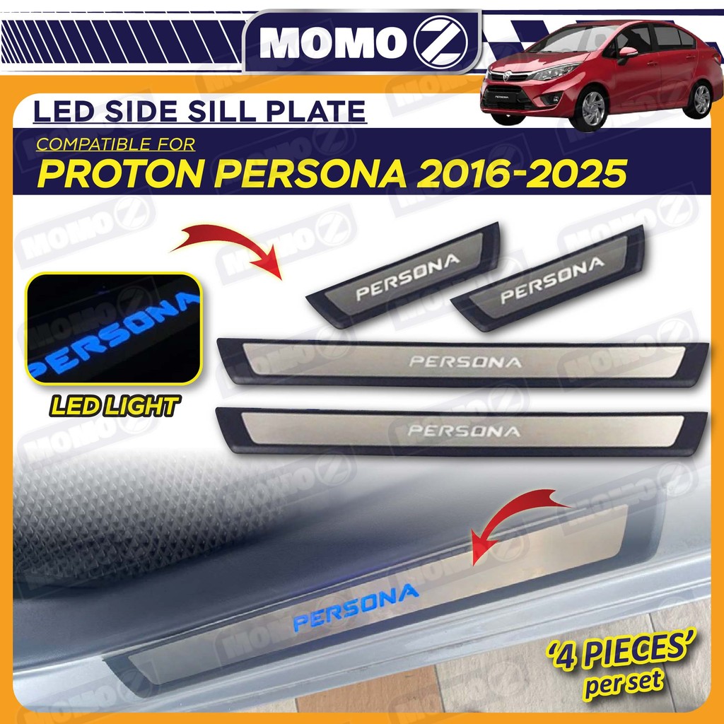 Car Proton Persona VVT MC1 MC2 2016 - 2025 LED Door Side Sill Plate ...
