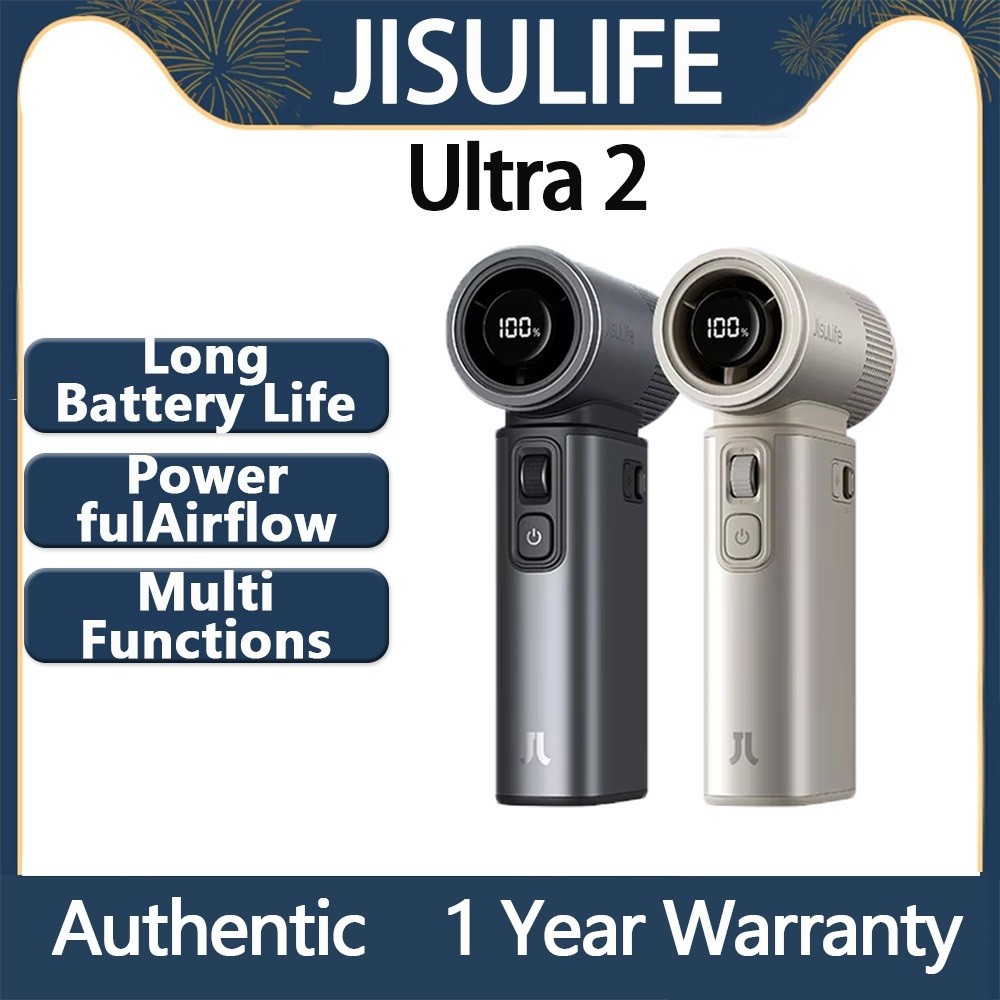 JISULIFE Ultra 2 Handheld Fan Powerful Turbo Jet Fan 9000mAh ...