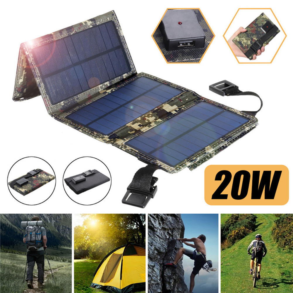HEMA Solar Panel 20W Portab le Solar Battery Panel Outdoor Power Supply ...