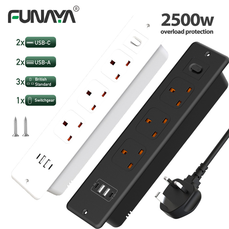 FUNAYA SG MY UK Built-in Desktop Socket Concealed Socket with USB Type ...
