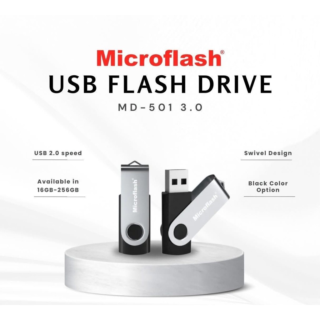 Microflash Pendrive Flash Data Storage USB 2.0 / 3.0 MD-501 | Shopee ...
