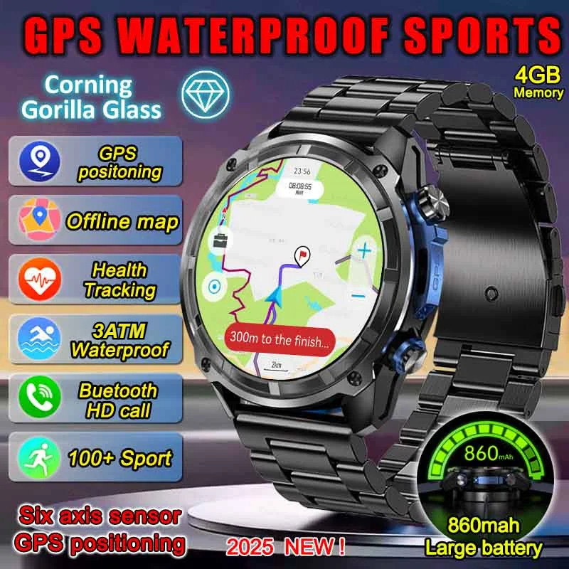 GPS Positioning Smart Watch Corning Gorilla Glass Swim Waterproof Sport ...