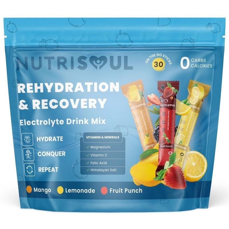 Rapid Rehydration Electrolytes Powder | 30 Pack | Vitamins C, B1, B3 ...
