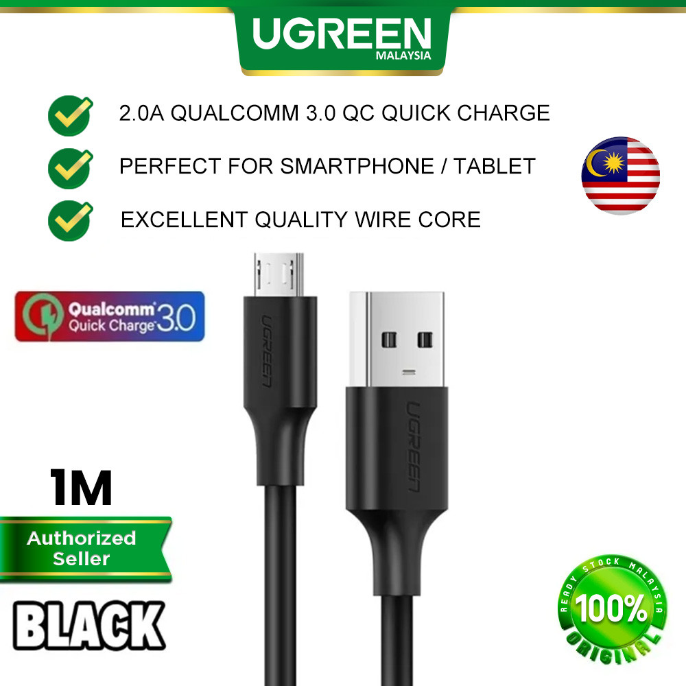 UGREEN USB A To Micro USB Cable 2.0A Qualcomm 3.0 QC Quick Charge Fast ...
