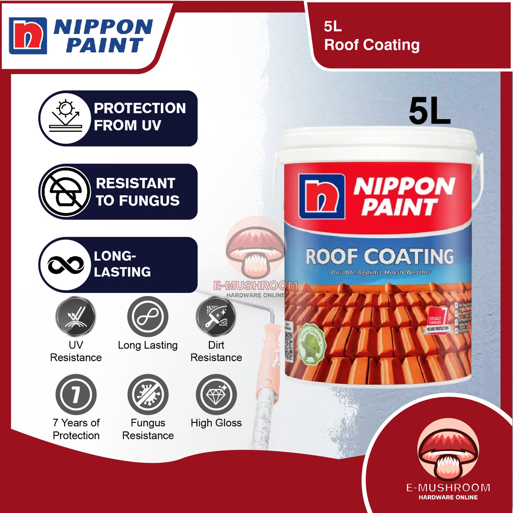 5L Nippon Paint Roof Coating For Tiles and Exterior Surfaces Long ...