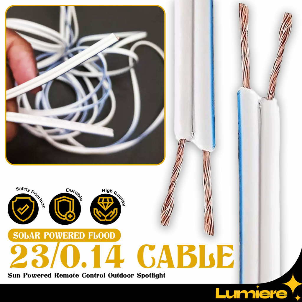 PVC Cable Loose Cut 1FT/KAKI 23/0.14 x 2 Core VDE Twin Flat PVC Cable ...