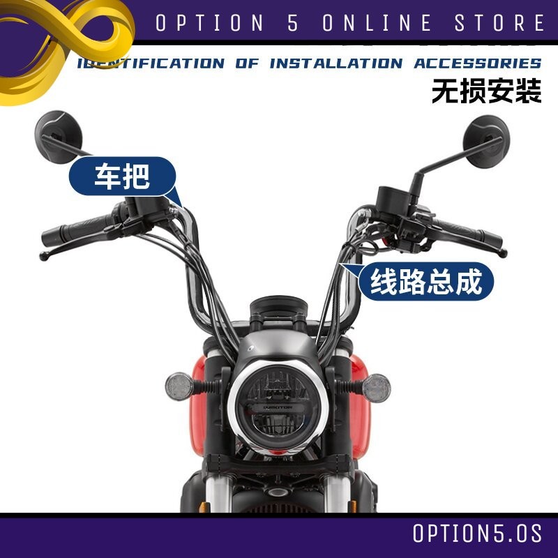 QJMOTOR SRV250 AMT SRV250 Modified High Handlebar Retro Cruise 25-40cm ...
