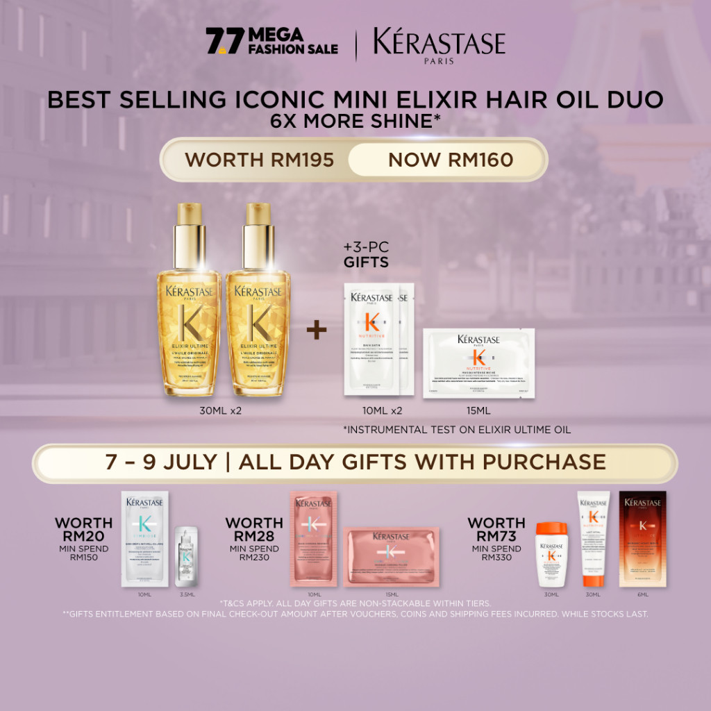 [7-9 July Exclusive] Kerastase Best Selling Elixir Hair Oil Duo ...