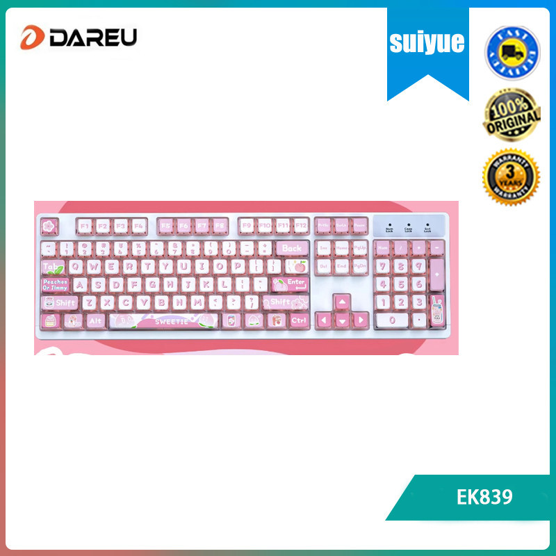 Dareu EK839 "Peach Wild Man Man" mechanical keyboard wired wireless ...