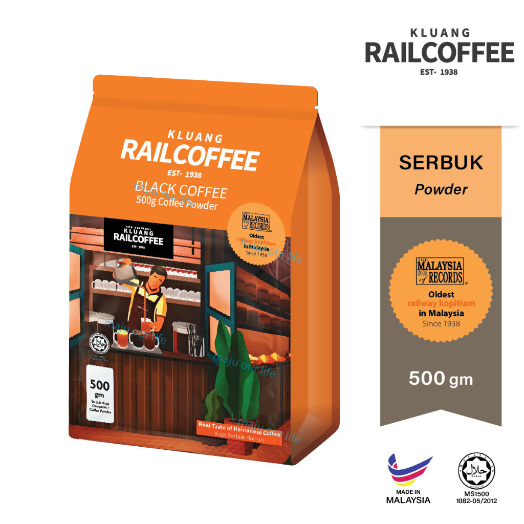 Original Kluang Rail Coffee 500gm Powder Serbuk Kopi Ah KluangRail ...