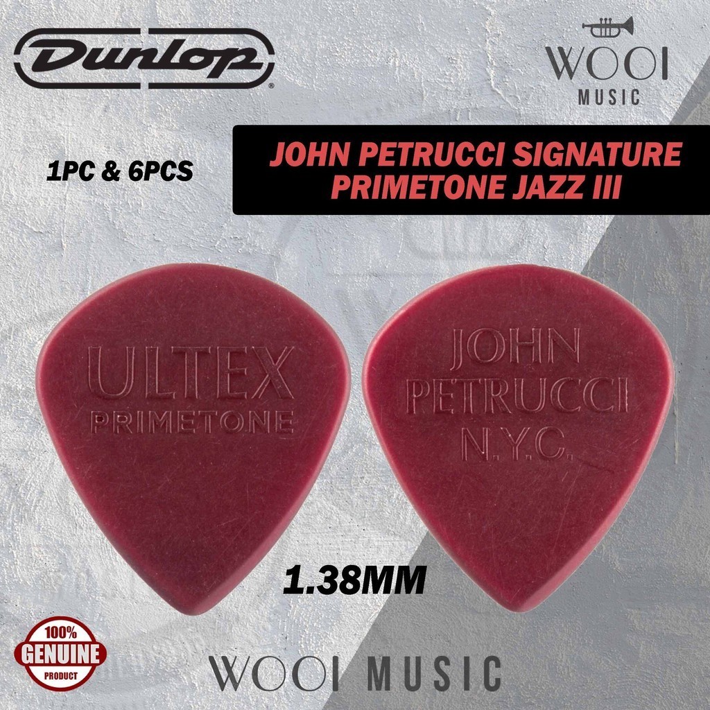 Jim Dunlop 518PJPRD John Petrucci Primetone Jazz III Guitar Pick 1.38mm ...