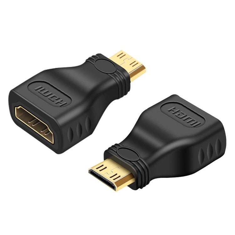 Gold Plated Mini HDMI Male to HDMI 19 Pin Female Adapter(Black ...