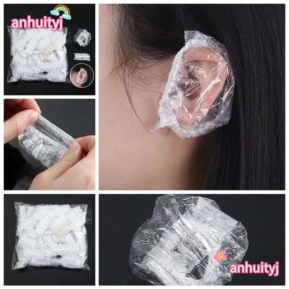 LANJ Disposable Ear Cover Salon Transparent Waterproof Cleaning Hair ...