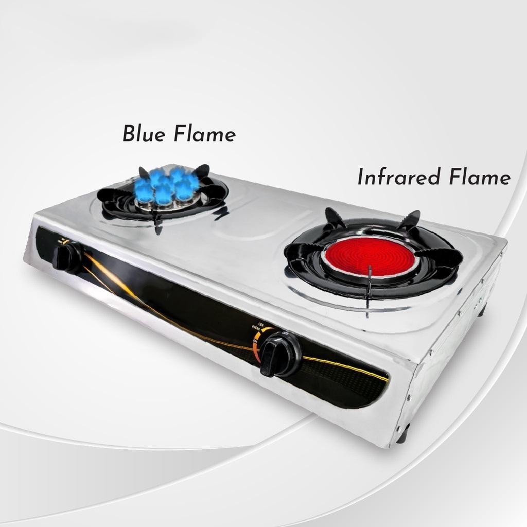 Gadgetbin 2in1 Hybrid 2.7KW Double Burner Gas Stove 8 Jet Steel Cooker ...