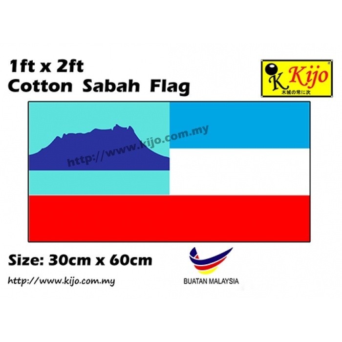 Bendera Malaysia & Sabah 1x2ft 30cm x 60cm Cotton Flag 沙巴州旗 FSB12 ...