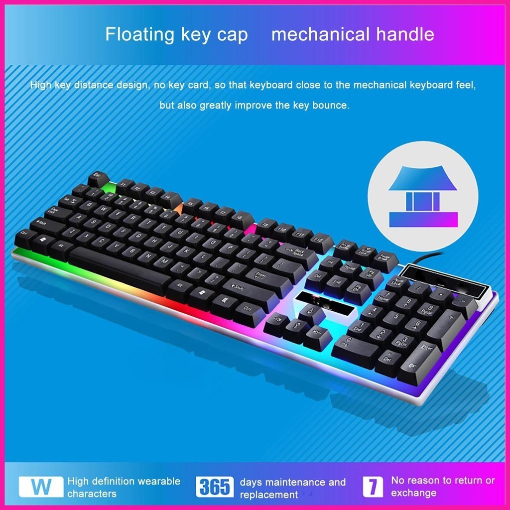 Black Mechanical Keyboard Wired Compact Game Keyboard Floating ...