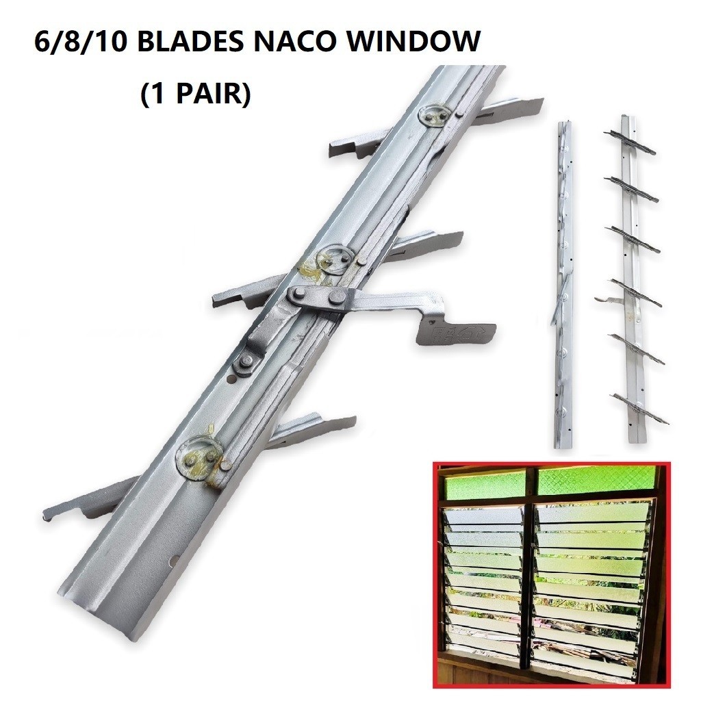 [1 Pair] 6/8/10 Blades Naco Window / Tingkap Naco (Not Included Glass ...