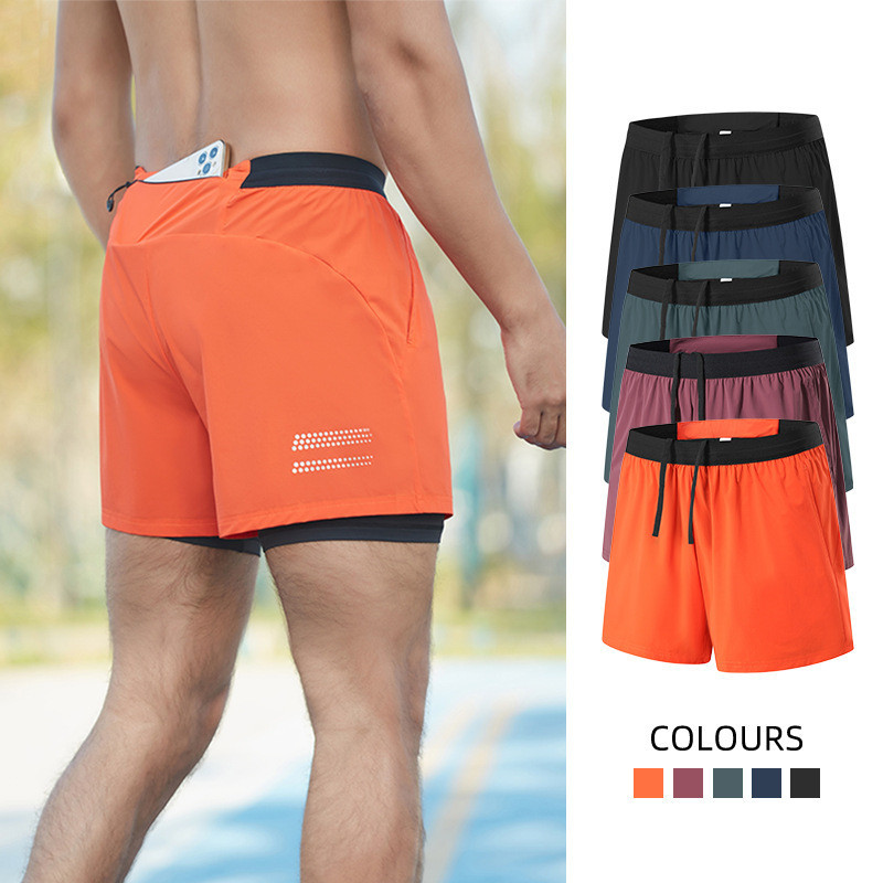 New style Running Shorts Men's Quick-Drying Summer Lining Fake Two ...