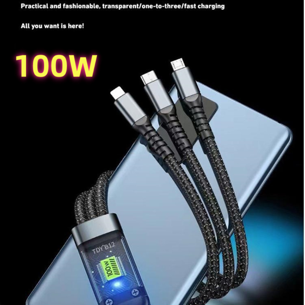 100W Ultra-fast Charging USB Type C Line Digital Multi-function Three ...