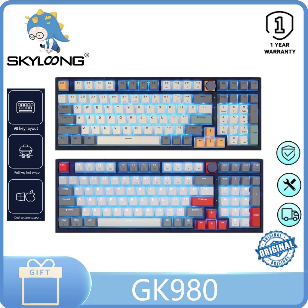 Skyloong GK980 optical axis keyboard Wired RGB electronic sports games ...