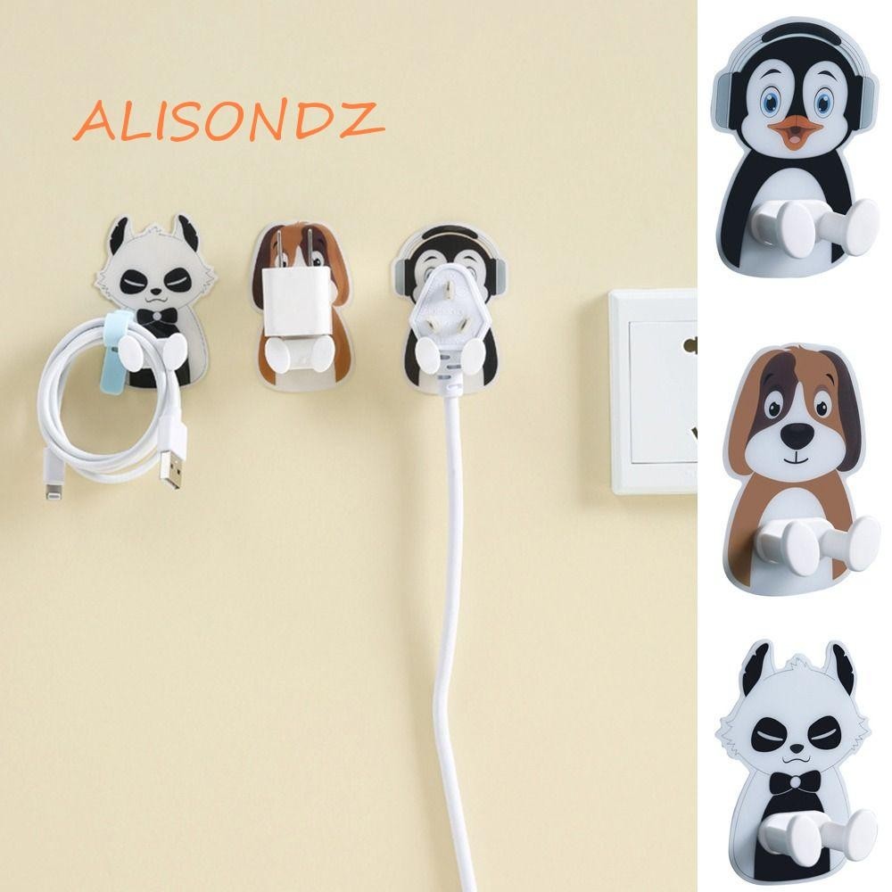 ALISONDZ Cartoon Plug Hanger, Self Adhesive Waterproof Animal Wall Plug ...