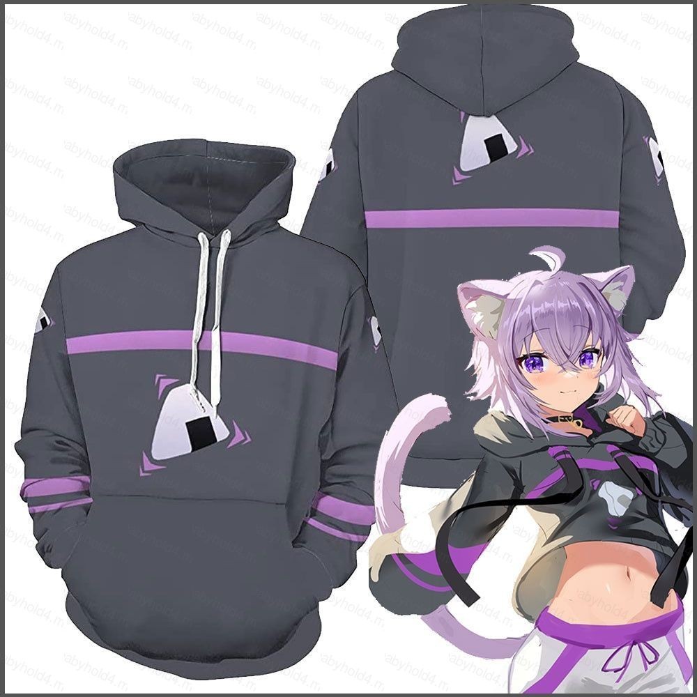 HOLOLIVE Vtuber Hoodie Nekomata Okayu Cosplay Anime Long Sleeve 3D ...