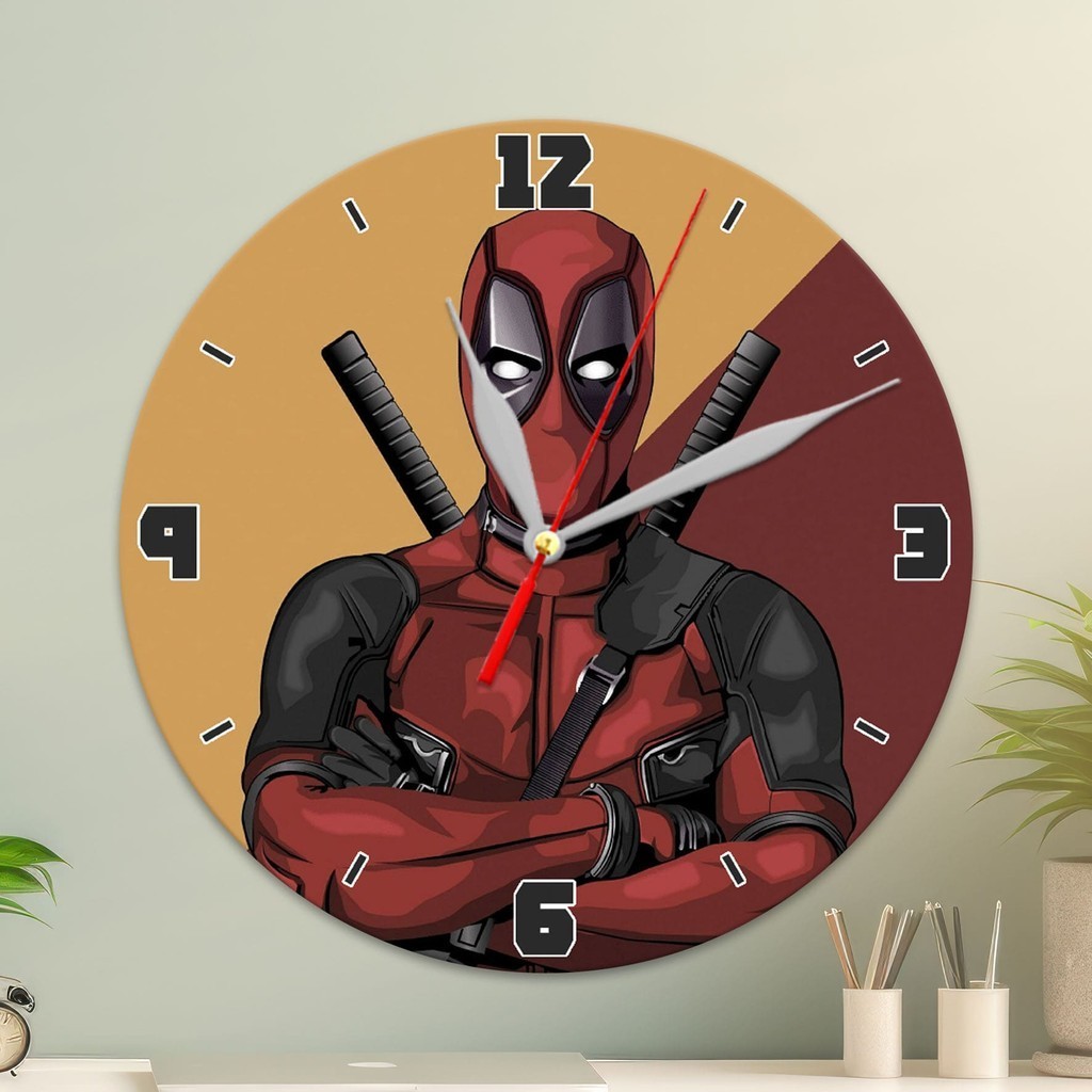 KAYU Deadpool Wolverine Mdf Wood Wall Clock - Marvel Deadpool X-Men ...
