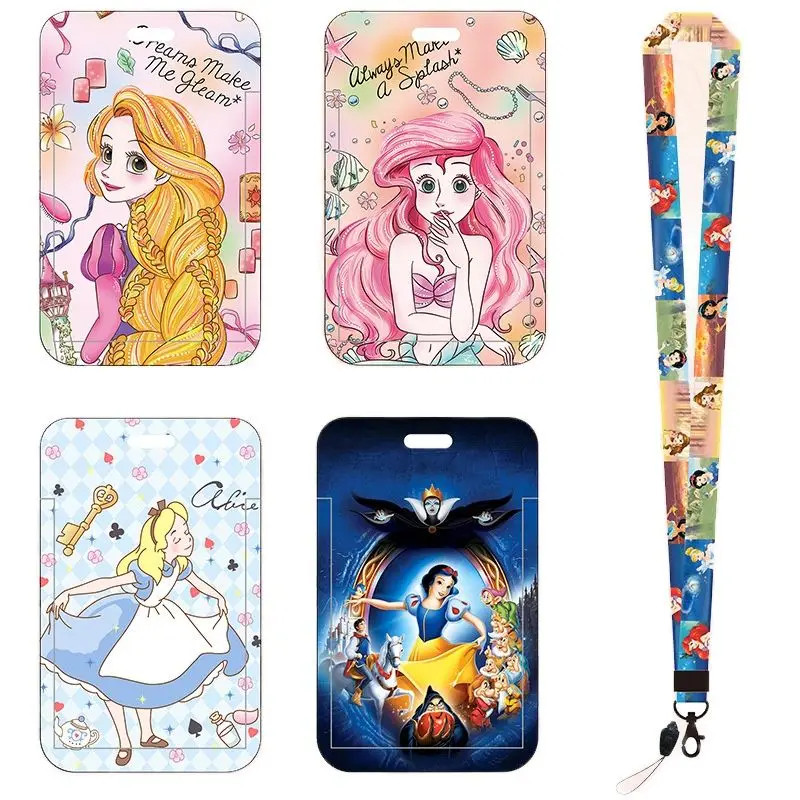 Disney ID Card Holder, Long Rope Hanging Neck, Badge Holder, Princess ...