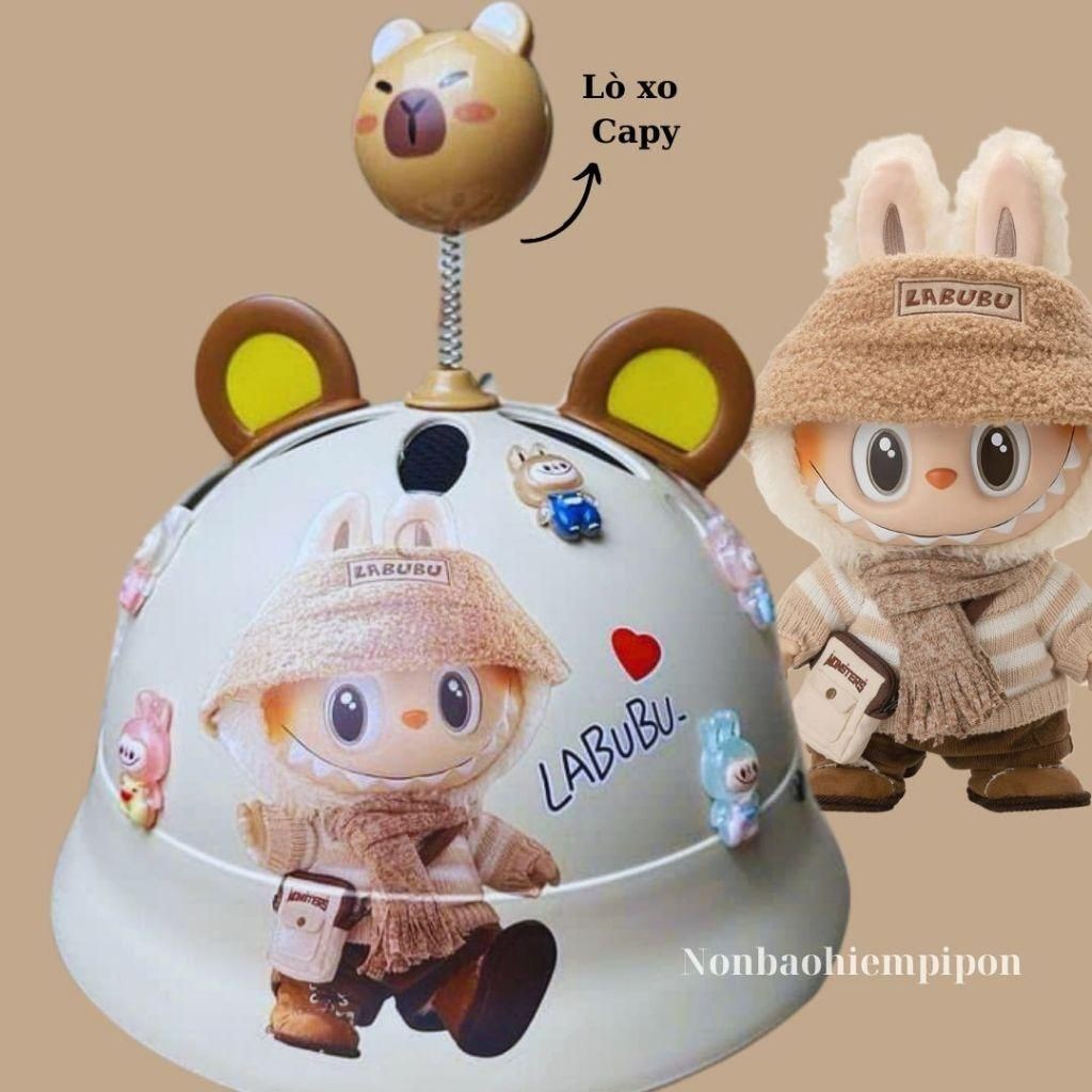 Labubu SHAPE HELMET, bear/cat ears, pinwheel/Capy | Shopee Malaysia
