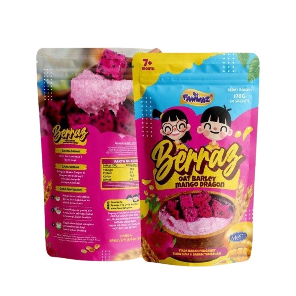 Fawwaz Instant Baby Porridge Berraz Bijirin Oat Barli Oat Barley Cereal ...