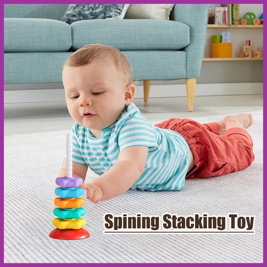 Stacking Stars Toy Rainbow Tower Spinner Early Educational Star Shape ...