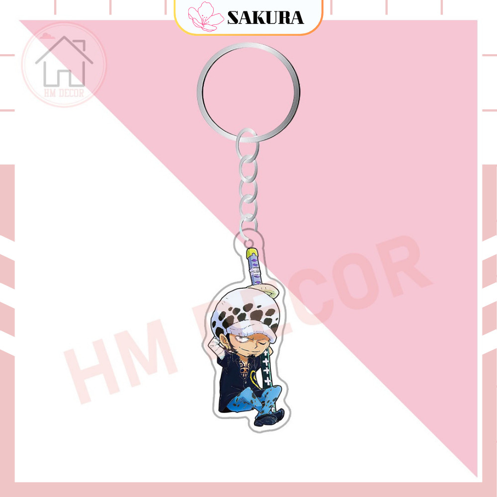 Acrylic keychains of Luffy Zoro Nami characters, One Piece Pirate ...