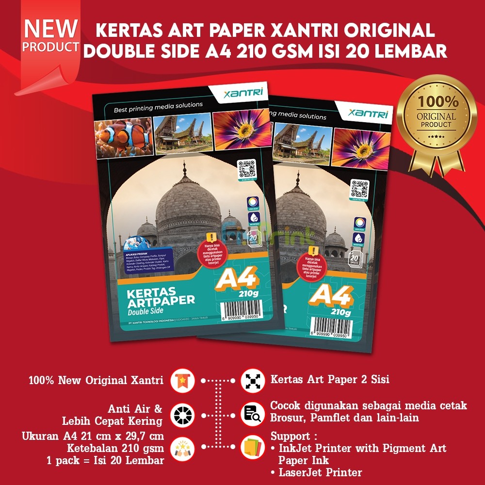 Art Paper Double Side Anti Fade A4 210gsm Photo Paper Double Sided ...