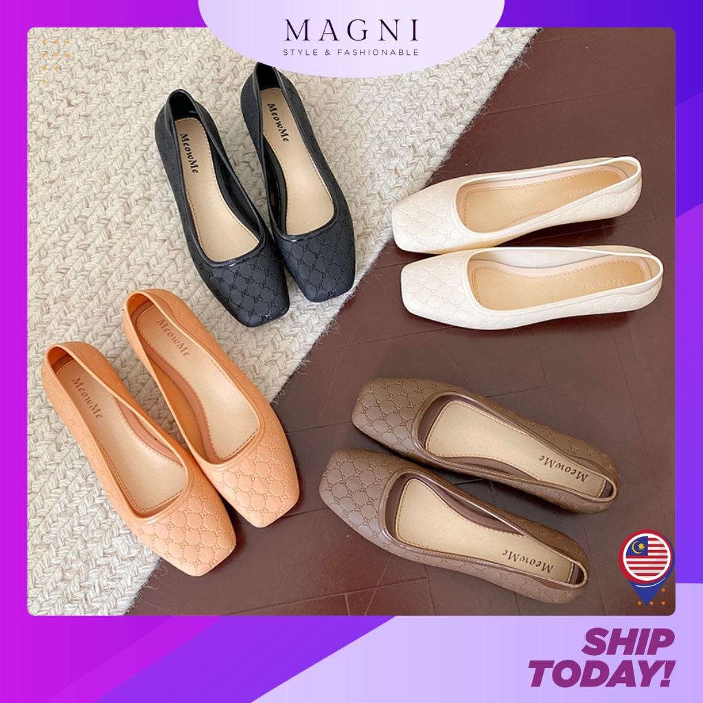 READY STOCK Magni Kasut Perempuan Thick Heel Fashion Pointed Shoes ...