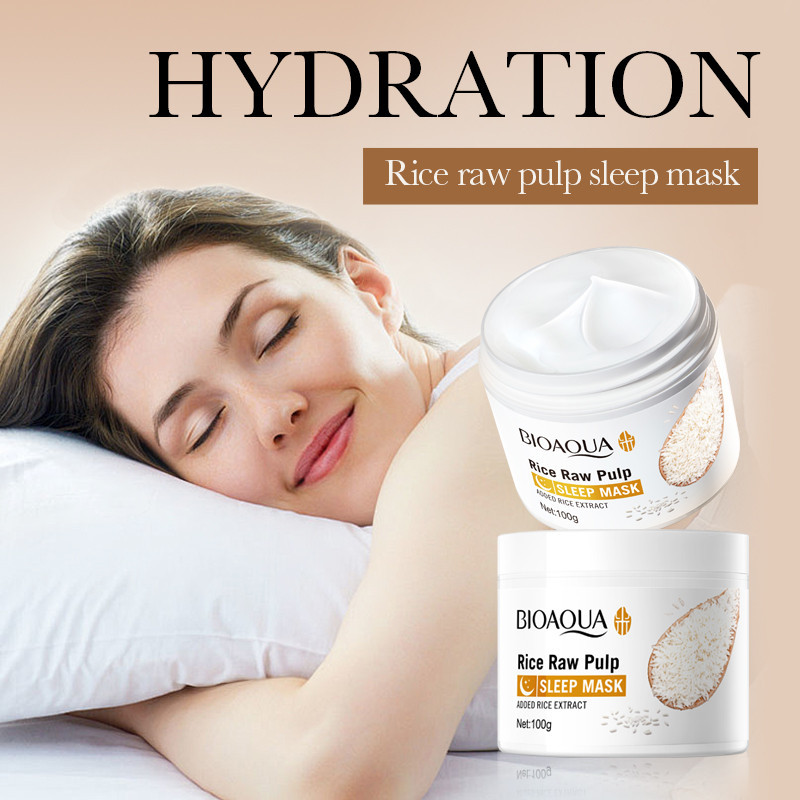 BIOAQUA Rice Raw Pulp Sleeping Mask Replenish Brighten Strengthen Skin ...
