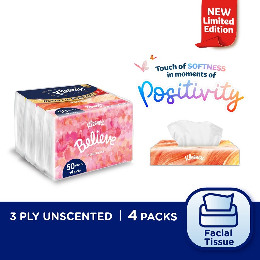 KLEENEX Facial Tissue Soft Pack Limited Edition - 3Ply (50s x 4 ...