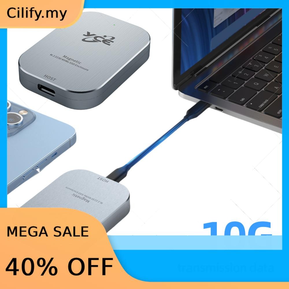 Magnetic M.2 NVMe 2230 SSD Enclosure Type-C USB 3.2 Gen 2 10Gbps SSD ...