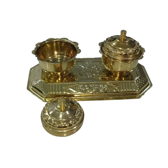 Brass KumKum Storage Classic KumKum Holder Shining Gift Item Kanku ...