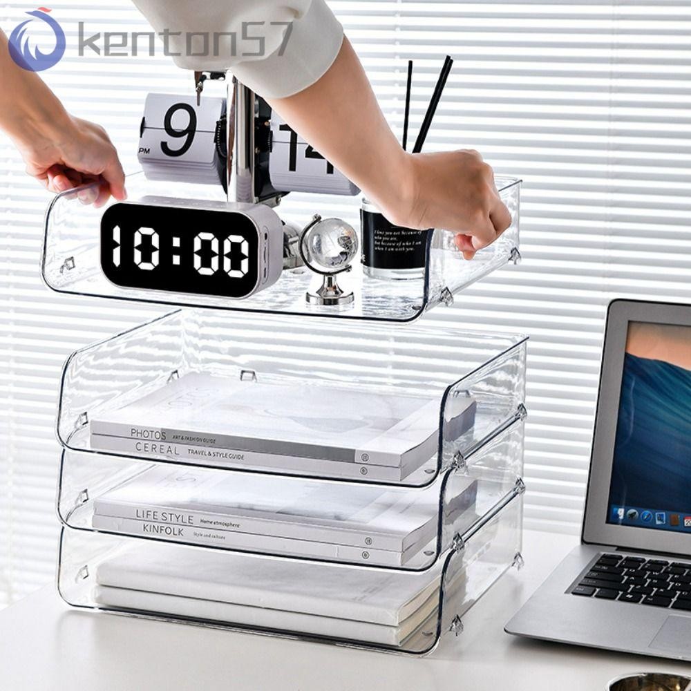 KENTON A4 File Storage Tray, Desktop Organizer File Organizer Stackable ...