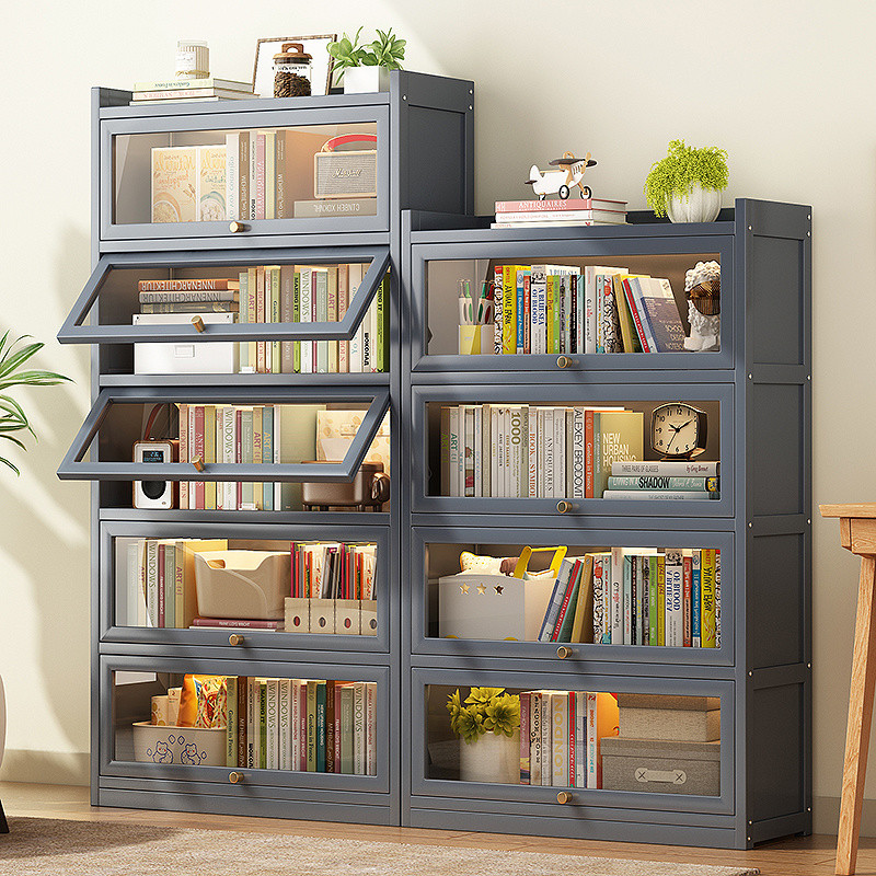 Dust-Proof Bookshelf Floor Home Living Room Imitation Glass Door ...