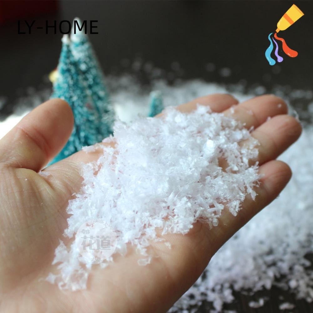 LY-HOME Artificial Snow Snowflakes, 50g Iridescent Fake Snow Powder ...