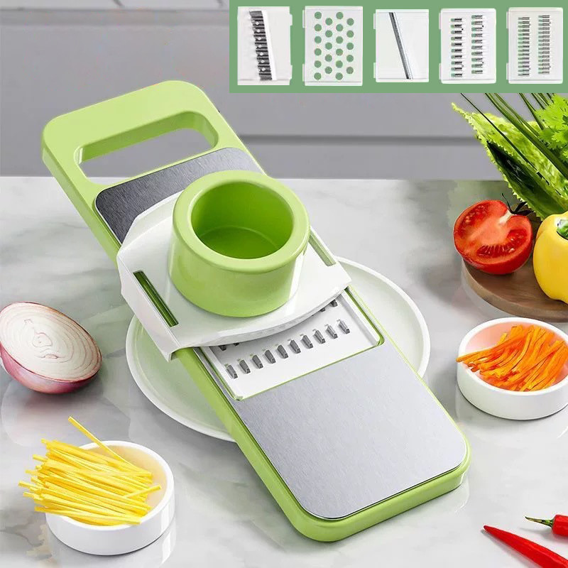5in1 Stainless Steel Multifunction Slicer Vegetable Grater Cutter ...